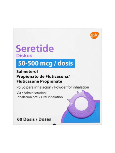 SERETIDE DISKUS 50/500 MCG 60 DOSIS (A)