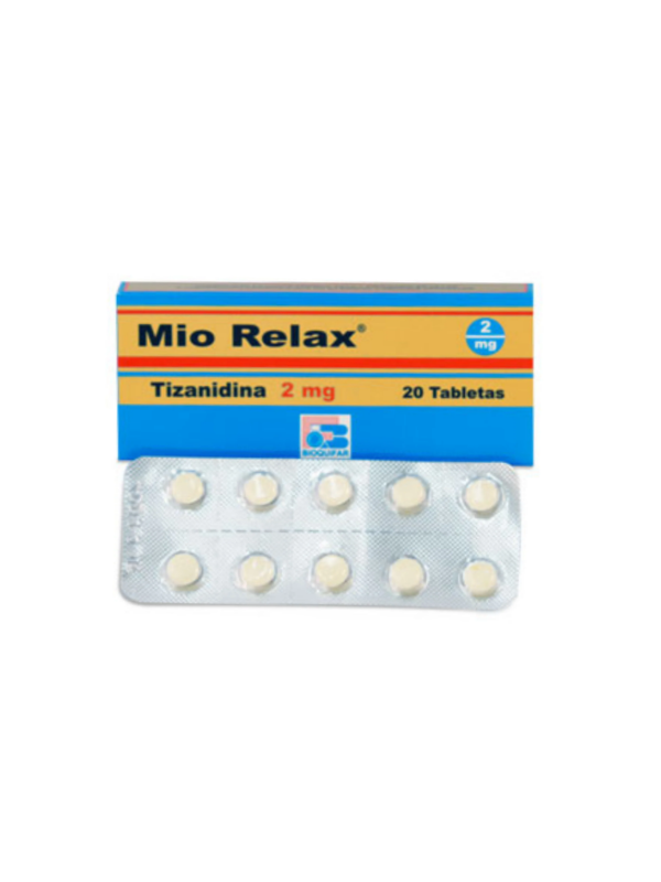 MIORELAX 2 MG (TIZANIDINA) CX 20 TABL. (B)